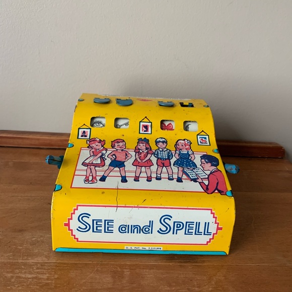 Wolverine Supply | Toys | Vintage Yellow See And Spell Metal Learning ...
